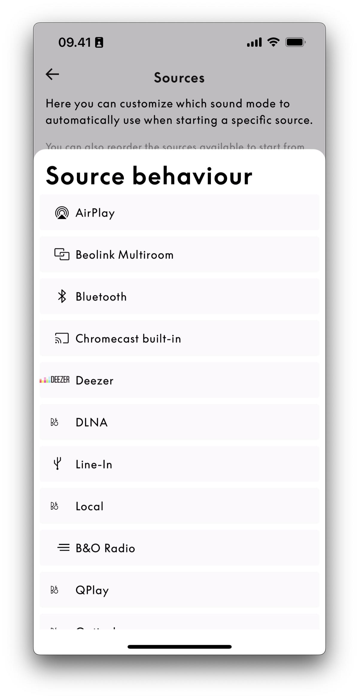 How do I access source-specific settings on Beoconnect Core? – Bang ...