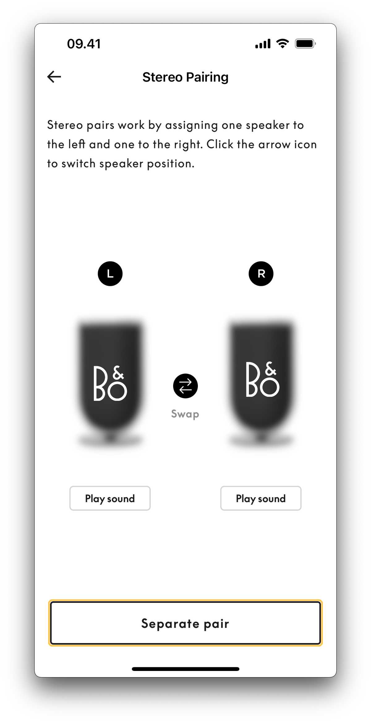 How do I separate my Beosound A9 5th Gen speakers set up as a Bang & Olufsen Stereo pair? – Bang ...